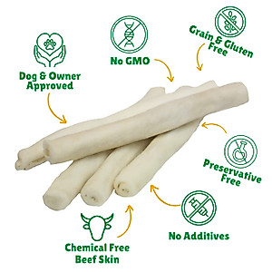 Lucky Premium Treats Plain Retriever Rawhide Sticks – All-Natural Rawhide Dog Treats for Large Dogs, Gluten Free Premium Large Dog Treats (14 Chews)