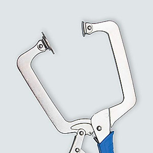 DRAGONITE Heavy Duty C Clamp, Vise Grip Locking Pliers With Swivel Pads, 18 Inch Face Clamp for Woodworking, Welding and Pocket Hole Joinery, 2 Piece