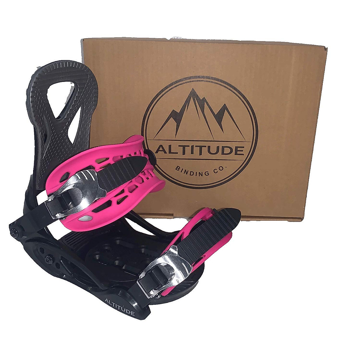 ALTITUDE Girls JR Ripper Snowboard BINDINGS 4x4 Burton 3D & EST (Sizes 2-6) Black/Grey/Pink