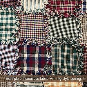 Timber Green 2 Cotton Homespun Plaid Fabric by JCS - Sold by The Yard