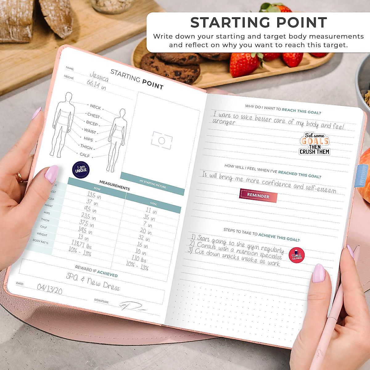 Clever Fox Weekly Meal Planner - Weekly & Daily Meal Prep Journal with Shopping and Grocery Lists for Menu Planning, Healthy Diet & Weight Loss Tracking, Lasts 1 Year, Undated, A5 - Light Pink