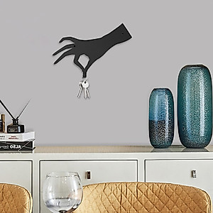 Hppybiry Metal Key Holder Wall Mount, Decorative Black Key Rack Hooks, Key Hanger for Wall, Unique Hooks for Wall, Coat Hooks, Key Rack Organizer for Entryway Hallway Doorway