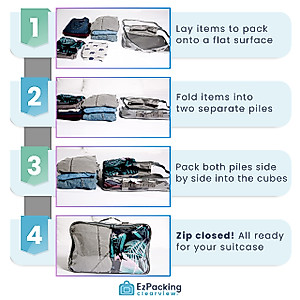 Large Clear Travel Packing Cube/See-Through PVC Organizer for Suitcase/Multipurpose Pouch w/Handle/Dress Shirts, Pants, Cashmere, Sweaters & Seasonal Linen Storage Protection (Lilac)