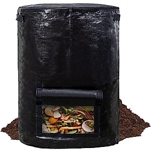 Compost bin Bags,Big Compost Bag,Garden Compost bin Bags,80 Gallon Compost bin for Garden Yard Garbage cans (Black 1pc)