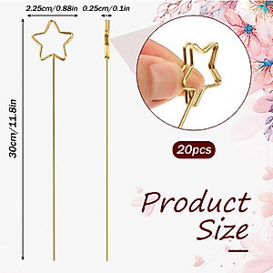 20Pcs Metal Floral Place Card Holder, Star Shape Flower Pick Clips Table Number Holders, Gold Metal Card Picture Holder Pick, Floral Gift Card Holder Clips for Wedding Party Favor