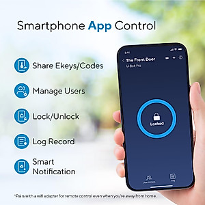 ULTRALOQ U-Bolt Pro Smart Lock + Bridge WiFi Adaptor, 6-in-1 Keyless Entry Door Lock with WiFi, Bluetooth, Biometric Fingerprint and Keypad, Smart Door Lock Front Door, Deadbolt Lock Edition