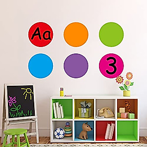 20 Pcs 10 Colors Removable Dry Erase Circles for Classroom Tables Desks Vinyl Stickers Spots Wall Decals for School Teachers - 11" Round