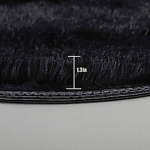 Vafodo Fluffy Bedroom Rug Carpet,4x4 Feet Shaggy Fuzzy Rugs for Bedroom,Soft Rug for Kids Room,Plush Nursery Rug for Baby,Solid Black Area Rugs for Living Room,Cute Room Decor for Girls Boys