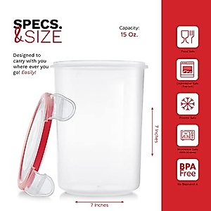 Overnight Oats Container with Lids (Set of 4) | Oatmeal Container To-Go | Overnight Oats Jars with Lid | Cereal and Milk Container On The Go | Oatmeal Storage Container | Leakproof lids, BPA Free
