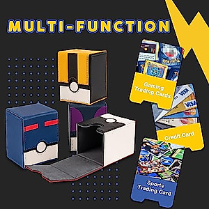 CLOVERCAT Card Deck Box 4 Pack Capacity with 400+ Card Sleeve, Card Deck Case, Trading Card Storage Box for Magic, Gaming Cards MTG, Yugioh Deck Box, Booster Elite Trainer Box, Trading Card Holder