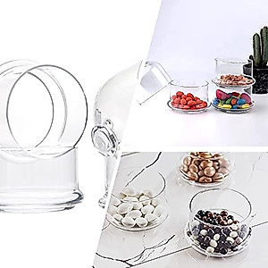 UMS 3-tier glass Stackable jar - Clear Apothecary Jars with Lid - Storage Container for Food, Candy, Biscuit, Cookie, Kitchen and Bathroom Organizer, Glass Pantry Jars