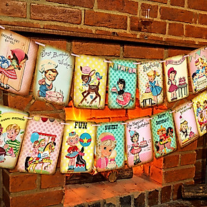 Happy Birthday Decorations-Vintage Birthday Banner for Wall Party Supplies Backyard Decor Birthday Flag Bunting - Indoor Home Office Photo Props Kids Party Party Supplies for Birthday Party