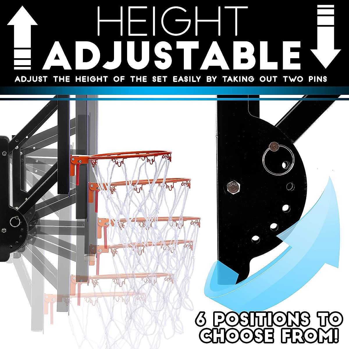 Franklin Sports Wall Mounted Basketball Hoop – Fully Adjustable – Shatter Resistant – Accessories Included, Black/White