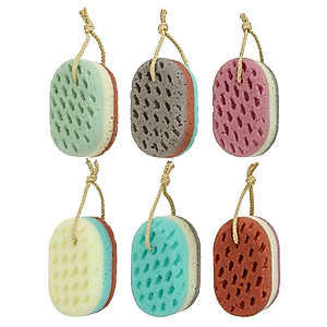 Yopay 6 Pack Bath Sponge, Soft Sponge Loofah Body Shower Sponge, 100% Fiber Body Scrubber for Men, Women, Kids, Soothing Body, Exfoliating, Cleaning, Fine, Rich Lather