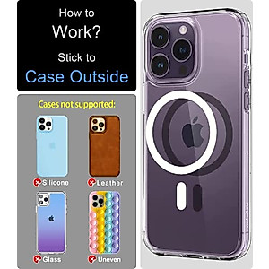 Metal Ring Adhesive Sticker Rings for iiPhone 12 13 14 15 Case Converter Kit Accessories, Magnetic Car Magnet Mount Adapter Metal Rings (not Magnet), White, 4pcs