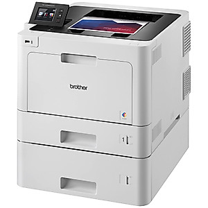 Brother HL-L8360CDWT Business Color Laser Printer, Wireless Networking, Auto 2-Sided Printing, 250-sheet or 500-sheet Capacity, 33 ppm, 512 MB, 2400 x 600 DPI, White-Bundle with JAWFOAL Printer Cable