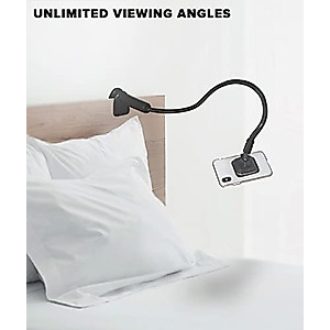 Debranded Products Magnetic Gooseneck Phone Holder Mount - Heavy Duty Magnetic Stand, Phone Accessories for Bed, Desk, Heavy Duty Magnet and Long Arm, Overhead Stand, Compatible with All Smartphones
