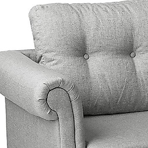 US Pride Furniture Modern Fabric Upholstered Reversible Loveseat with Sofa Bed and Tufted Finish Gray