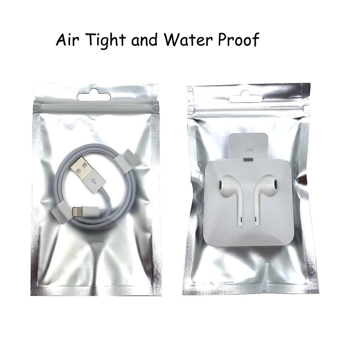 100 Pcs Blue Resealable Smell Proof Ziplock Storage Bags, Foil Pouch for Food Storage (3.9 x 7 inch/ 10 x 18 cm)