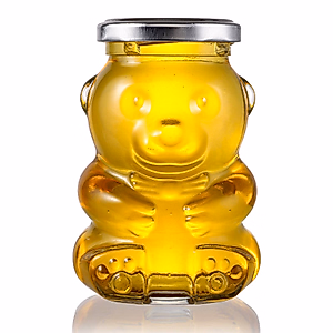 Bekith 12 Pack 9 oz Glass Honey Bear Jar with Silver Lids for Jam, Wedding Favors, Shower Favors, Baby Foods, DIY Magnetic Spice Jars