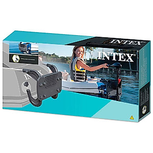 Intex Excursion 5 Person Inflatable Outdoor Fishing Raft Boat Set with 2 Aluminum Oars and Air Pump with a Composite Motor Mount Kit