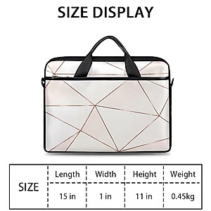 Geometric Brick Laptop Computer Bag Waterproof Shoulder Messenger Bag 13-15 inch Durable Laptop Tote Bag with Shoulder Strap Handle Lightweight Crossbody Briefcase