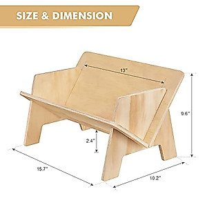 RekRang Wooden Desktop Bookshelf Simple Tabletop Tilted Bookcases for Books Magazine CDs,Desk Organizers and Storage Rack in Living Room/Office/Home (Burlywood)…