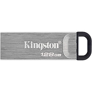Kingston Flash Drive 128GB Kyson DataTraveler (Bulk 2 Pack) Metal USB 3.2 Type-A Drive 200MB/s High Speed PenDrive for Computer or Laptop (DTKN/128GB) Bundle with (1) Everything But Stromboli Lanyard