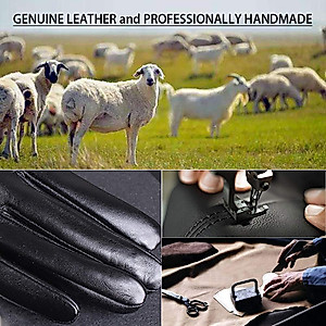 QECEPEI Womens Long Leather Gloves Touchscreen Texting Opera Evening Dress Driving Gloves Sikly Liner L, 19.6"/50cm