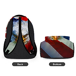 DTCCET Classic Eagle Backpack, American Flag Laptop Bag Cool Daypack with Multiple Pockets, 3D Printed Shoulders Backpack(Eagle & American Flag)