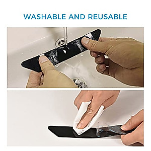 AOKLANT 8 Piece Adhesive Grippers for Rugs, Non-Slip Rug Tape for Hardwood Floors and Tiles, Reusable Washable Carpet Tape, Double Sided Anti Curl Corner Side Gripper