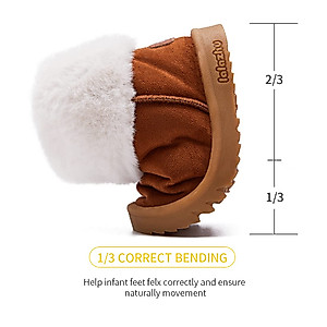 BMCiTYBM Baby Snow Winter Boots Girls Boys Cold Weather Faux Fur Shoes 6 12 18 24 Months Brown Size 6-12 Months Infant
