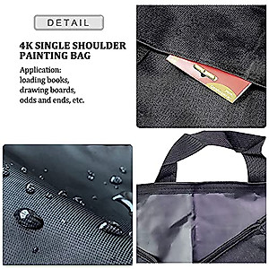1 Pcs Waterproof Canvas Art Portfolio Bag ,Artist Drawing Tote Bag ,for Putting Student Art Work and Artist Work ,Black, 680mmx530mm