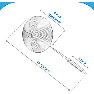 Stainless Steel Spider Strainer Wire Skimmer Drainer For Cooking Ladle, Deep Fryer Frying, Pasta Noodle, Cooking Wok, Falafel, Grease Catcher, Kitchen Long Spoon, Fat Separator, Pot Scoop Tool