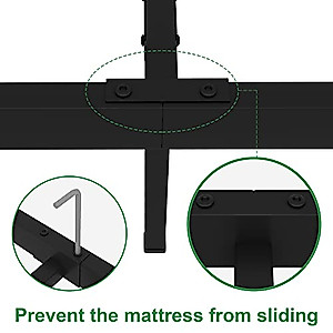 Osfvolr Queen Bed Frame, Industrial Metal Platform Bed Frame with 2 Tier Storage Wooden Headboard and Footboard, Heavy Duty Steel Mattress Foundation, Noise Free, Bedroom Furniture, Rustic Brown