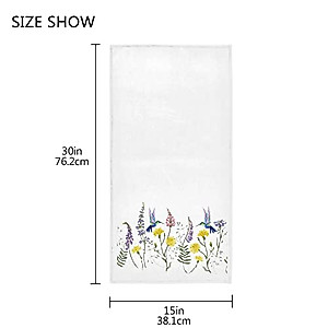 Pfrewn Botanical Floral Flowers Hummingbirds Hand Towels 16x30 in Spring Summer Bathroom Towel Grungy Floral Small Bath Towel Kitchen Dish Guest Towel Home Bathroom Decorations