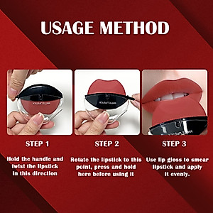 DAGEDA 3 Colors Matte Lipstick Set, Matte Velvet Lipstick Lip Shape Lazy Lipstick, Long Lasting High Pigmented Non-stick Cup Lip Gloss, Waterproof Easy to Color Lipstick Lazy Lip Makeup（Color C