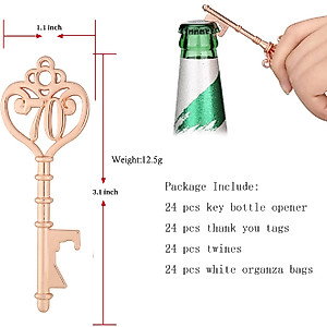 24 Pack 70th Key Bottle Opener for 70th Birthday Party Favors 70 Key Beer Bottle Opener Favors Anniversaries Souvenirs Gifts Decoration (24, 70)