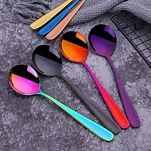 7-inch Stainless Steel Table Spoons Soup Spoons Bouillon Spoons, 8 Pieces (table spoon)