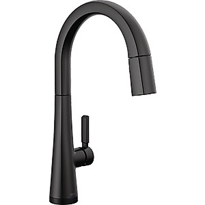 Delta Faucet Monrovia Matte Black Kitchen Faucet Touch, Touch Kitchen Faucets with Pull Down Sprayer, Kitchen Sink Faucet, Kitchen Faucet Black, Delta Touch2O Technology, Matte Black 9191T-BL-DST