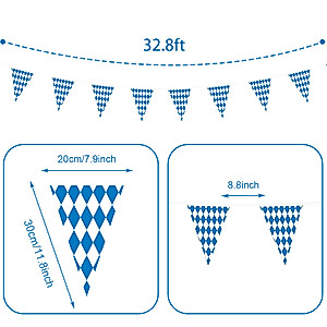 PURPLE STAR 1N 393 Feet Oktoberfest Bavarian Flag-12 Packs Oktoberfest Bavarian Pennant Banner for German Oktoberfest Themed Party Decorations Supplies