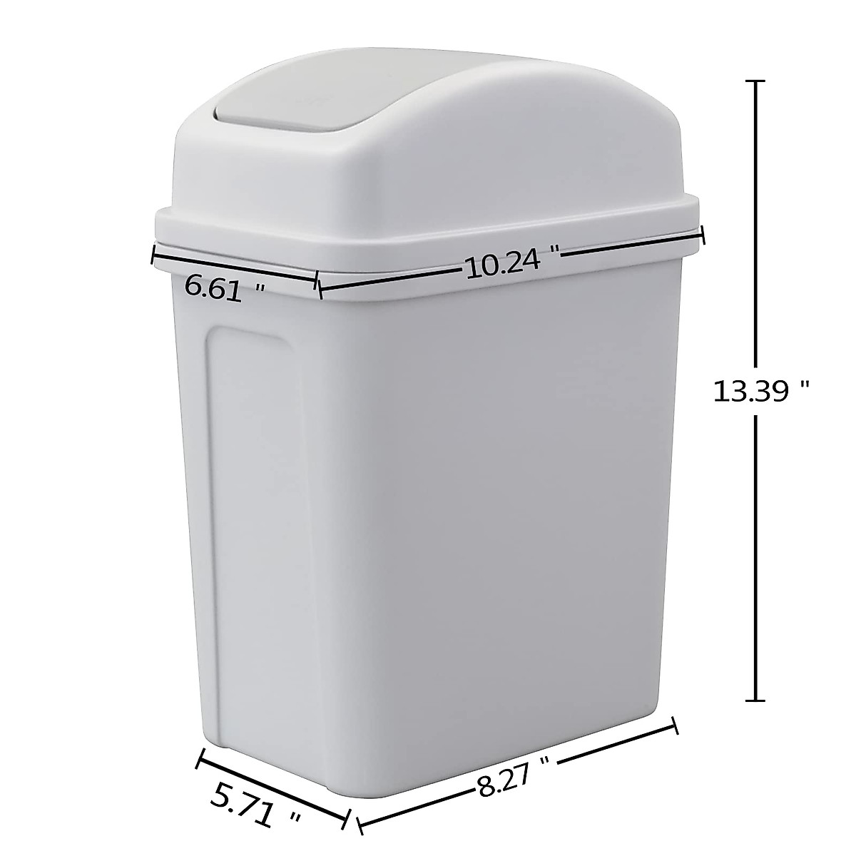 Innouse 7 L Small Garbage Can with Swing Lid, 1.8 Gallon Indoor Trash Bin with Lid (Grey)