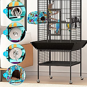 GNEORA Winter Warm Bird Bed for Cage, 2 in 1 Waterproof Parakeet Bird Fluffy Parakeet Nest，Hammock Bird Bed for Parakeets African Grey Cockatoos Cockatiels Lovebird L