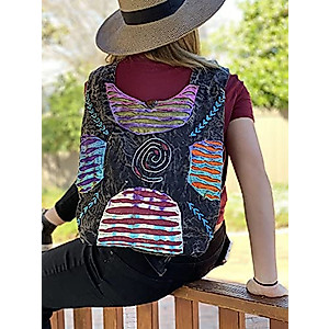 Original Collections Bohemian Embroidered Ripped Razor Cut Crossbody Hippie Purse Handbag AND Backpack Multicolor