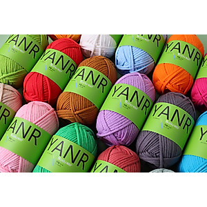 Crochet Yarn for Beginners, Cotton-Nylon Blend Beginner Yarn for Crocheting with Easy-to-See Stitches -Crochet Kits Yarn，Worsted-Weight Medium #4,3 Pack Cotton Yarn with Hook(3 * 50g) Pink Yarn