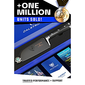 Dalstrong Santoku Knife - 5 inch - Gladiator Series Elite - Forged German High Carbon Steel - Black G10 Handle Kitchen Knife - Asian Vegetable Cooking Knife - Sheath Included - NSF Certified