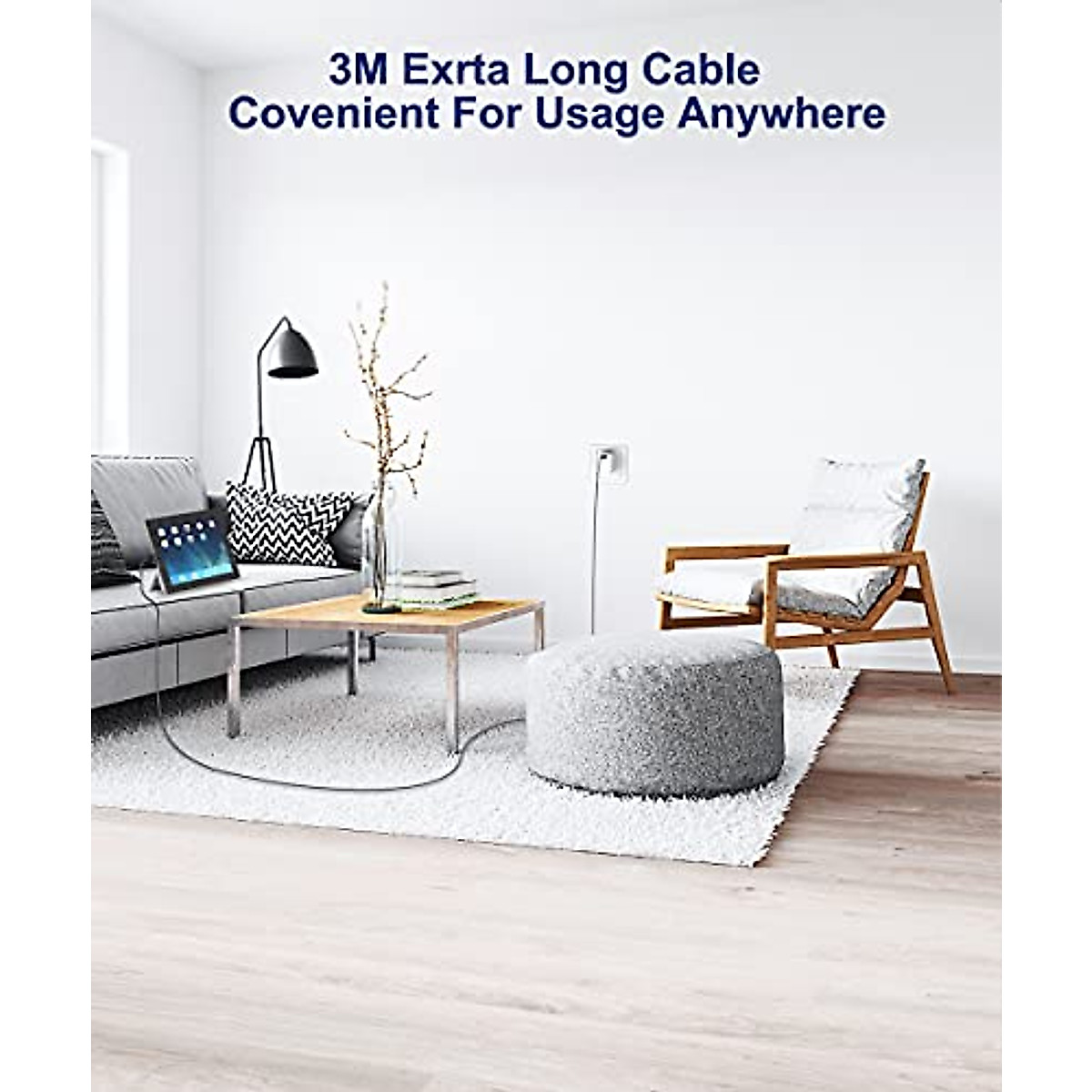 AkoaDa Apple Certified 30 Pin USB Charging Cable 10ft 2 Pack, USB Sync Charging Cord Cables Compatible iPhone 4 4s, iPhone 3G 3GS, iPad 1 2 3 iPod Touch 4 3 2 1, iPod Classic 3 2 1, Grey