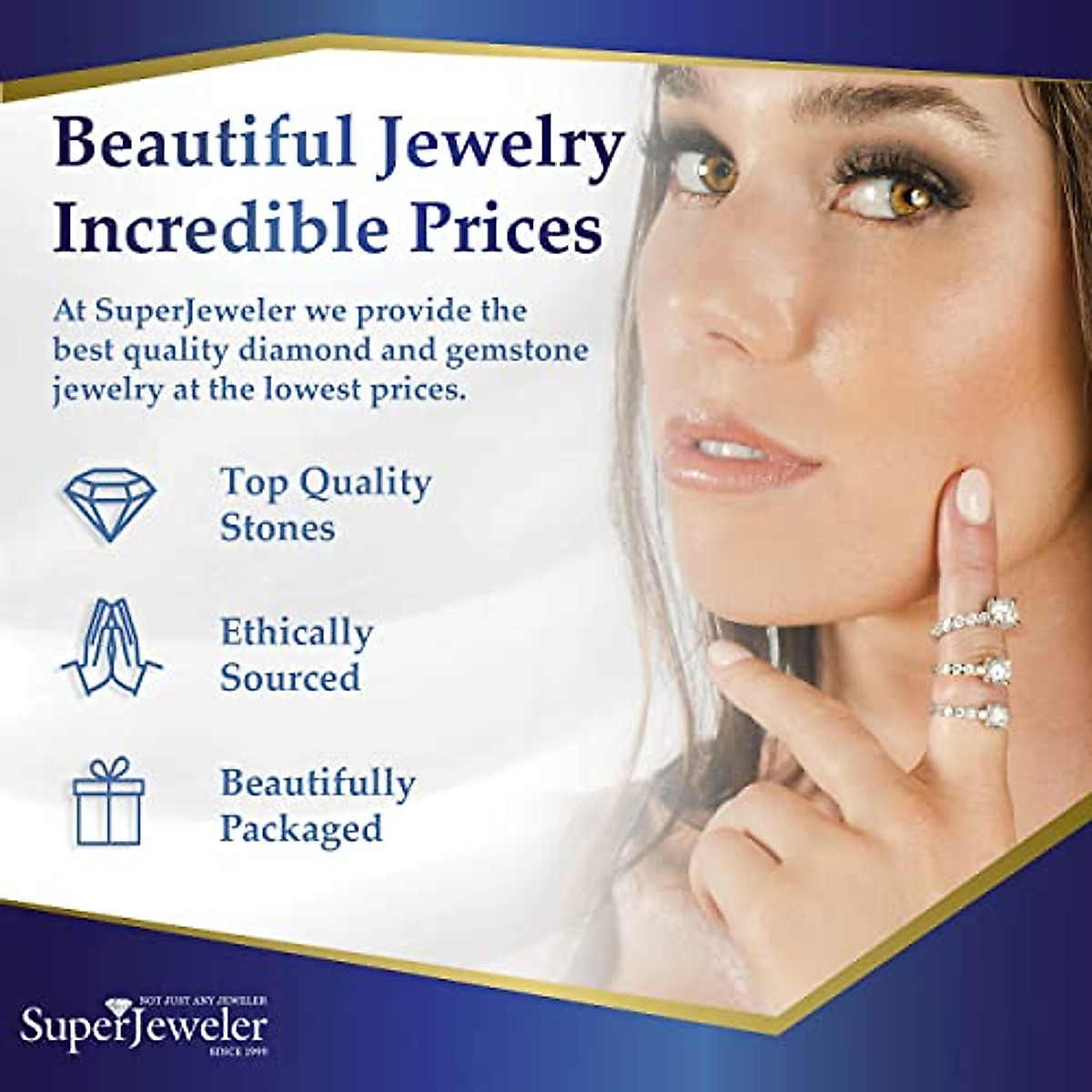 Diamond Earring Studs for Women and Men by SuperJeweler | 1/5 CT to ½ CT Diamonds | Sterling Silver, White or Yellow Gold Stud Earrings | Silicone Backs with Bonus Butterfly Backs