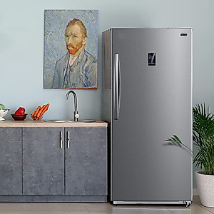 SMETA Upright Freezer Convertible Refrigerator|Freezers Garage Ready Standup Frost-Free Fridge Deep Freezer 18 Cuft Full Size with Tempered Glass Shelves SS