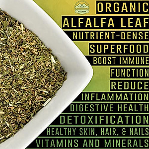 ZeeHERBS Organic Alfalfa Leaf, c/s Medicago Sativa The Nutritional Powerhouse (1 oz)